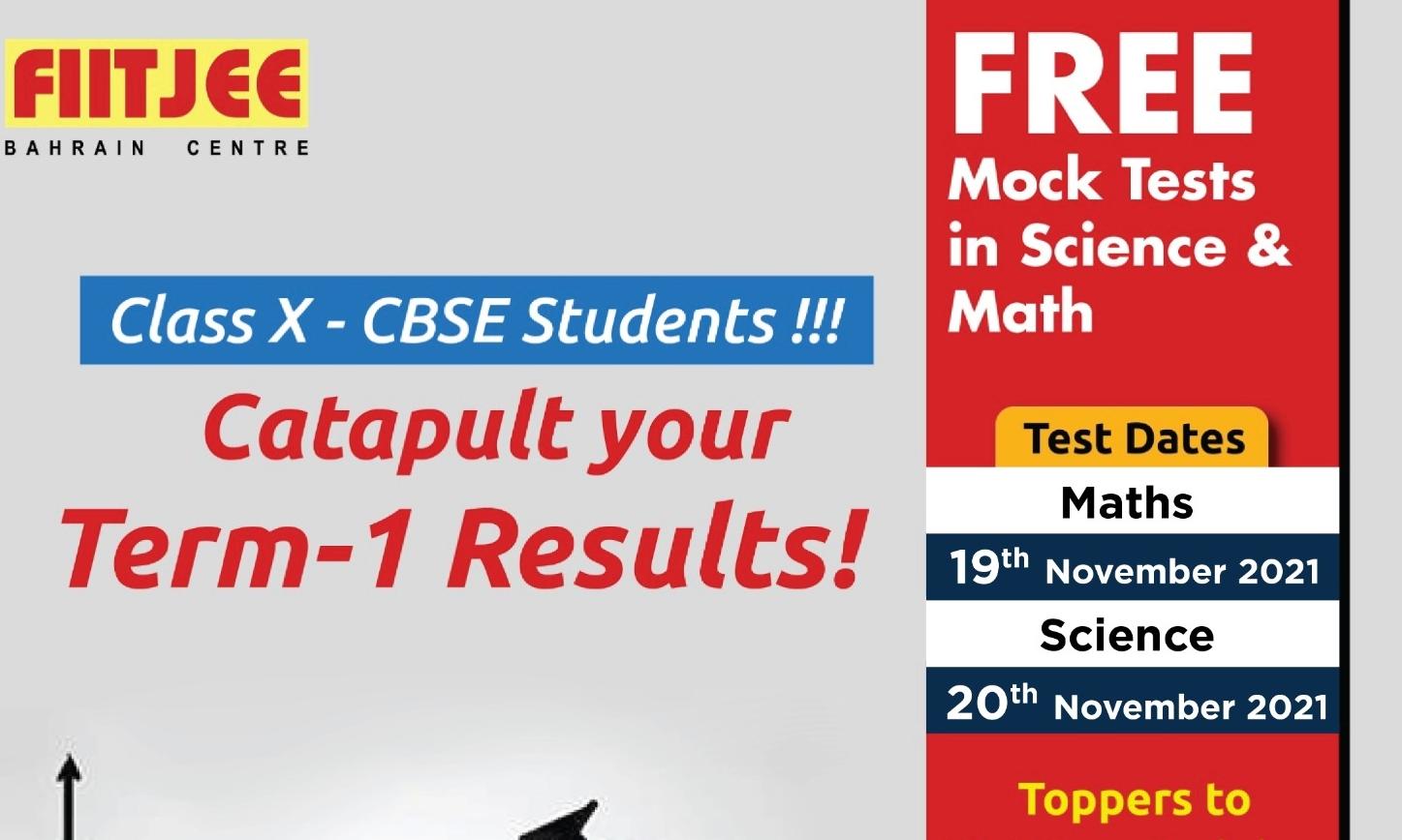 FIITJEE Bahrain announces Free Mock Test for Class-X CBSE students in ...