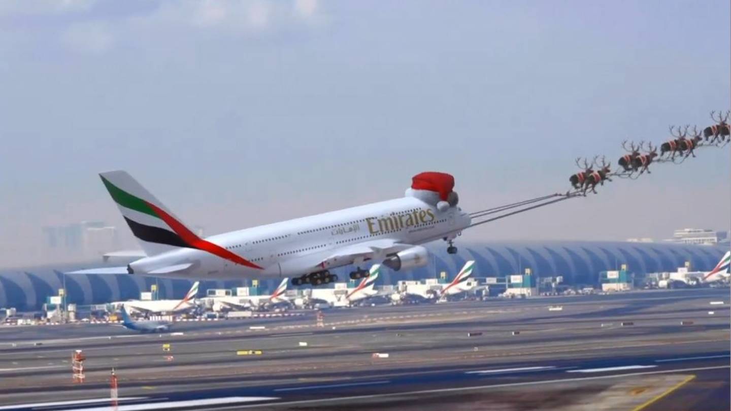 Emirates' Airbus A380 transformed into Santa's sleigh, Video goes viral